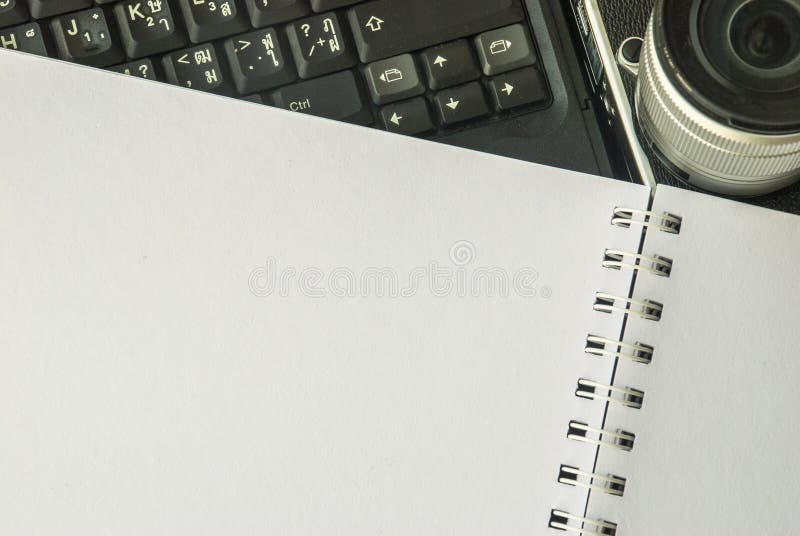 Work Device with Laptop, Notebook, Camera Stock Image - Image of rest ...