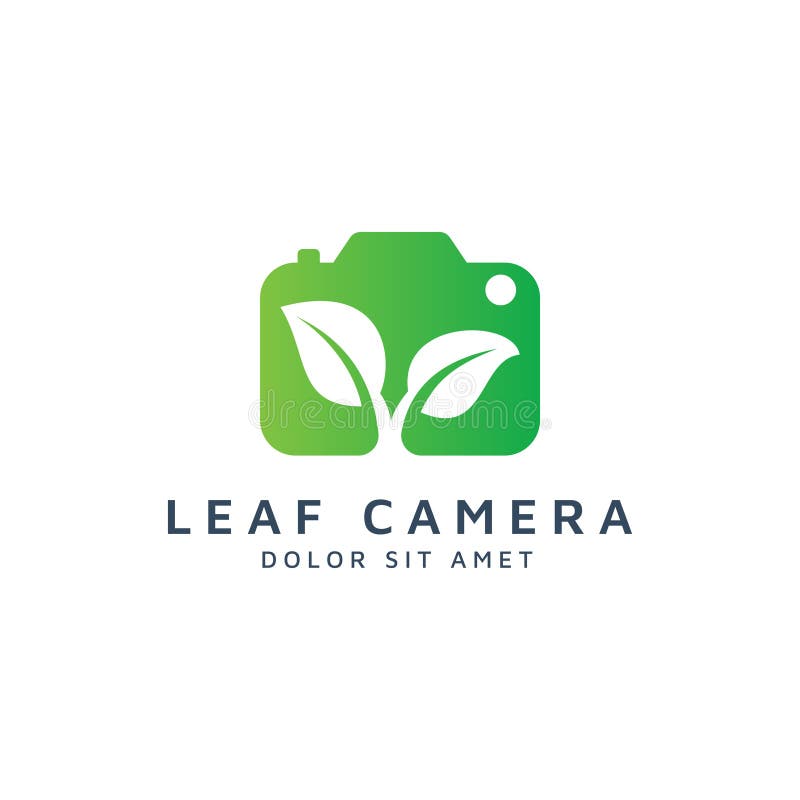 Camera and Leaf Negative Space Logo Design Stock Vector - Illustration ...