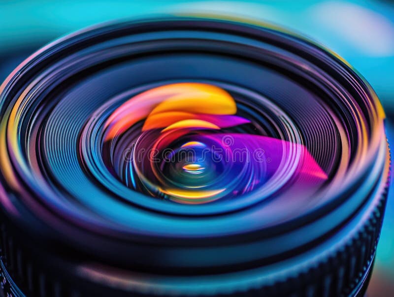Camera Lens Close Up stock image. Image of generated - 376135585