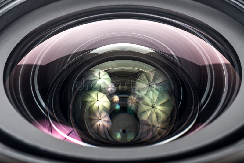 Camera Lens Close Up Glass Isolated Stock Photo - Image of professional ...