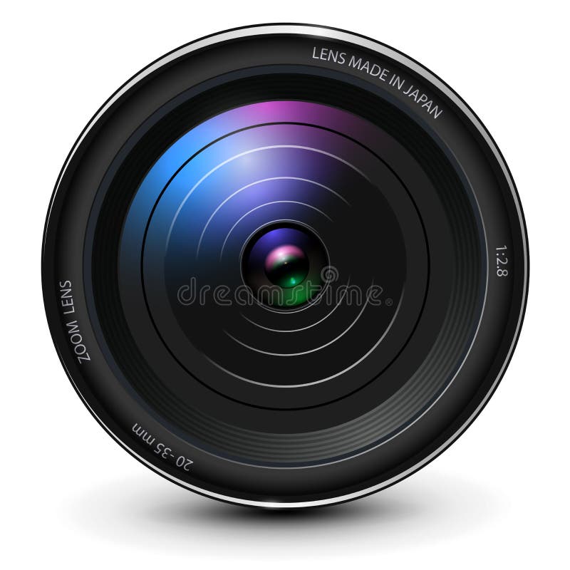 Camera lens 3D icon stock vector. Illustration of element - 199857391