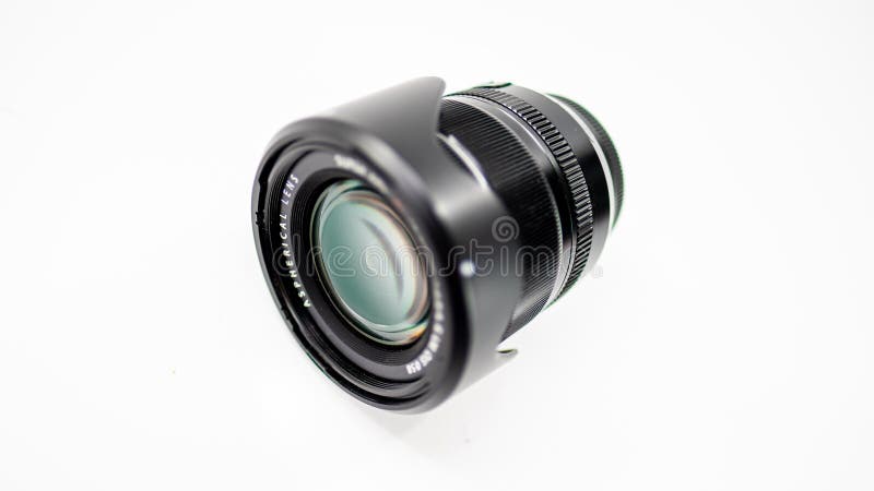 Close-Up Photo of a Modern Camera Lens with Black Finish and Aspherical ...