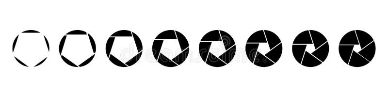 Camera lens diaphragm row stock vector. Illustration of aperture ...
