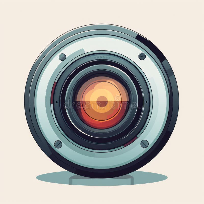 Camera Lens Flat Icon Vector Illustration Stock Illustration ...