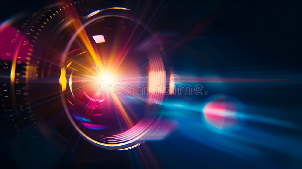 Camera Lens with Glare of the Sun Stock Photo - Image of natural ...