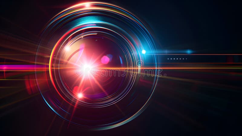 Camera Lens with Glare of the Sun Stock Photo - Image of photographic ...