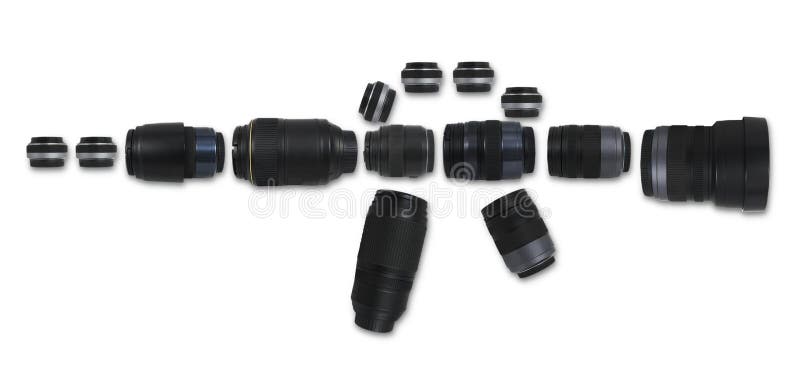Camera Lens Gun Shape Isolated on White Background Stock Photo - Image ...