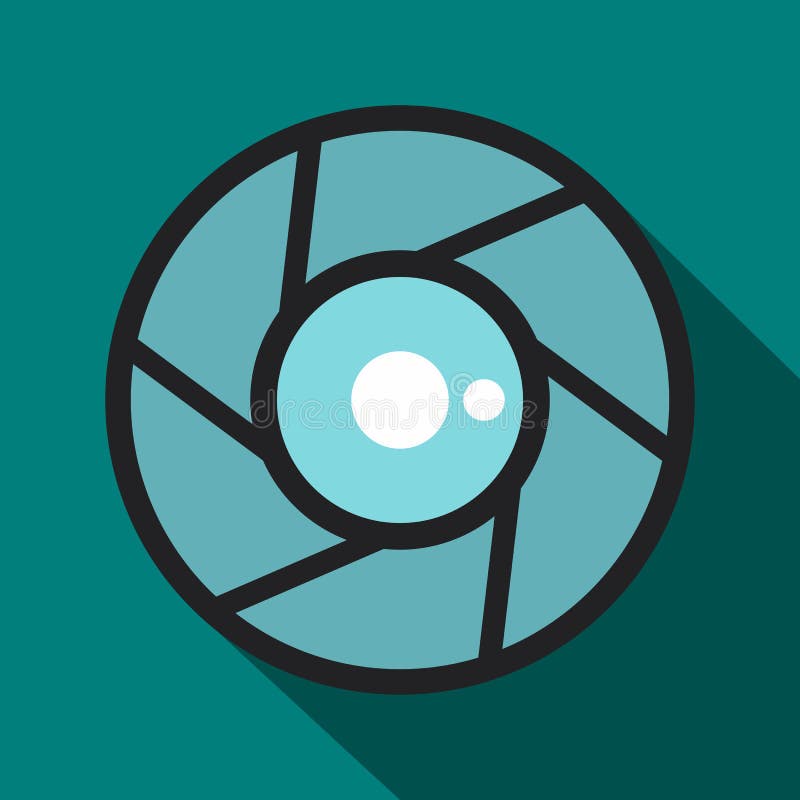 Camera Lens Icon, Flat Style Stock Vector - Illustration of objective ...