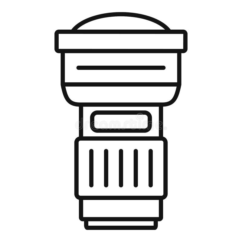Camera Lens Icon, Outline Style Stock Vector - Illustration of ...