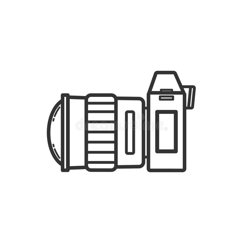 Camera with Lens Icon,Side View of Camera,Flat Design Stock Vector ...