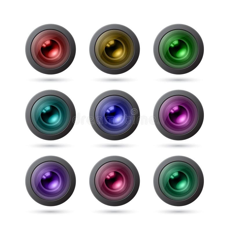 Camera Lens Icons stock vector. Illustration of focus - 35206198