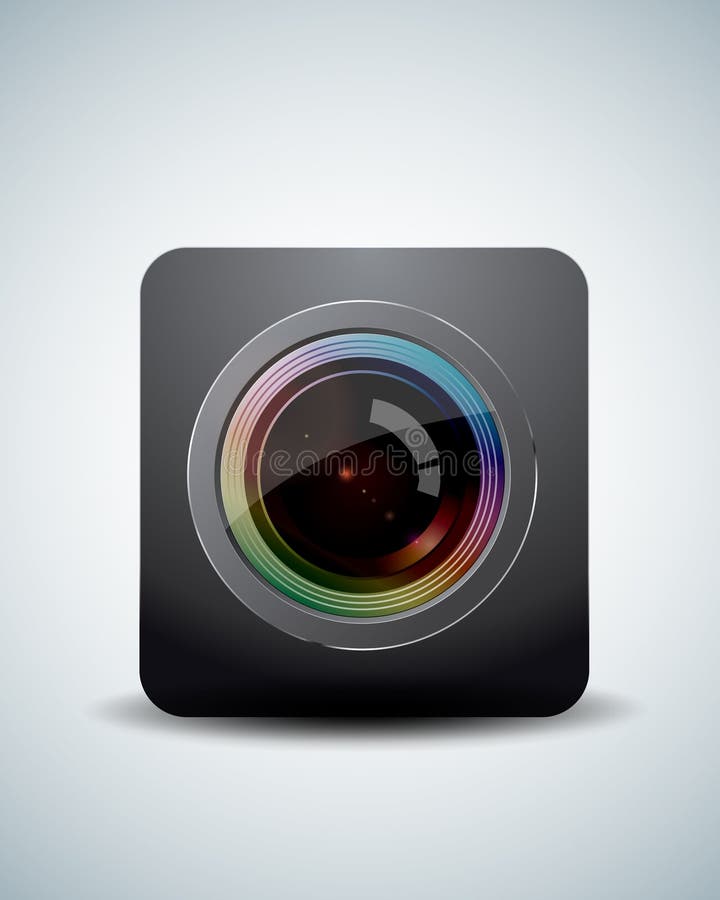 Vector Square Retro Camera Icon Stock Vector - Illustration of ...