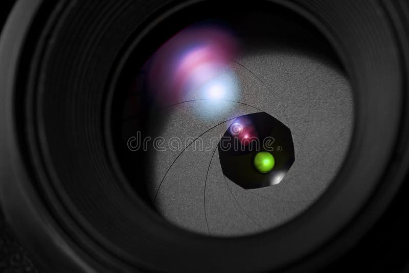 Camera lens iris close up stock photo. Image of aperture - 25309272