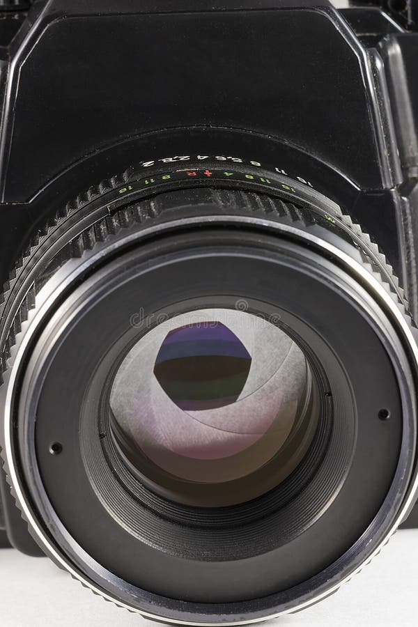 Camera Lens with Iris Closeup Stock Image - Image of focus, glass: 50242661