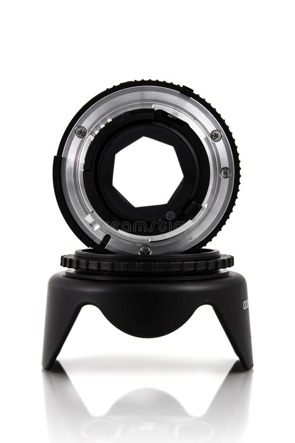 Camera Lens on Lens Hood with Shadow Effect Stock Image - Image of ...