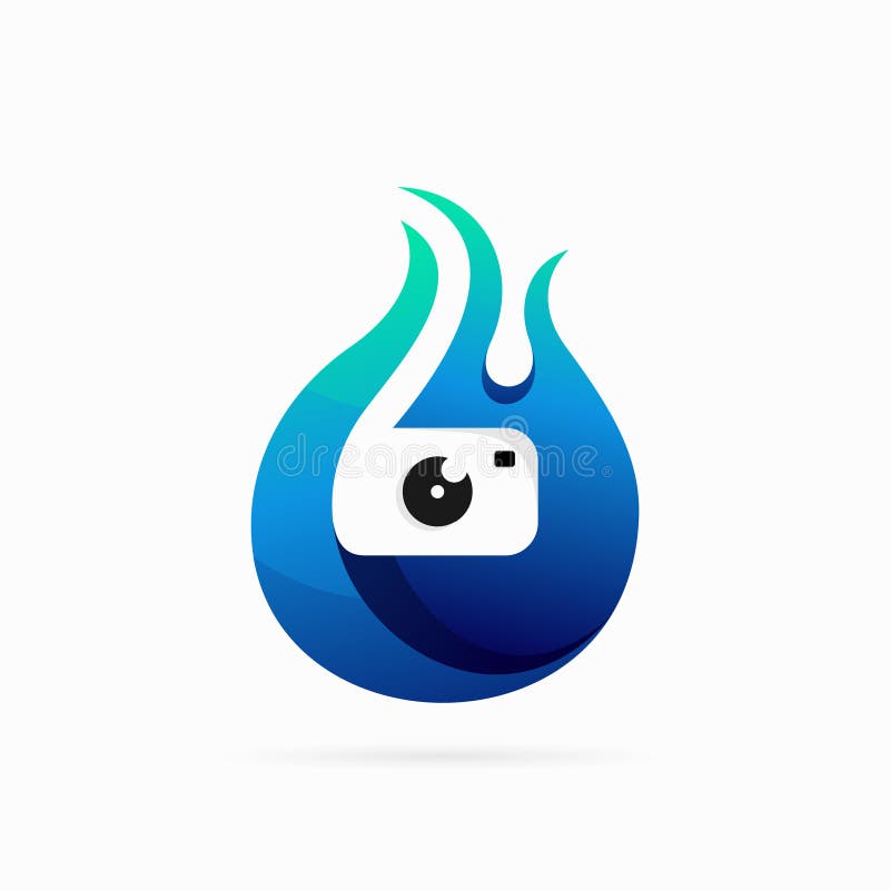 Camera Lens Logo with Cool Droplets Concept Stock Vector - Illustration ...