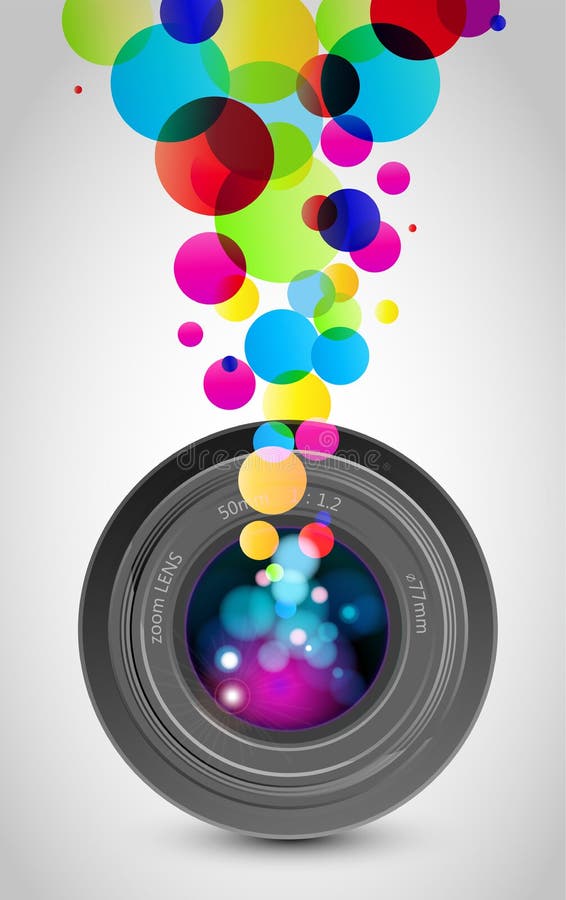 Camera lens rainbow light stock illustration. Illustration of home ...