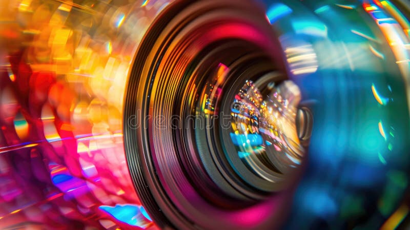 Camera Lens Reflection Creating a Stunning Rainbow-like Spectrum of ...