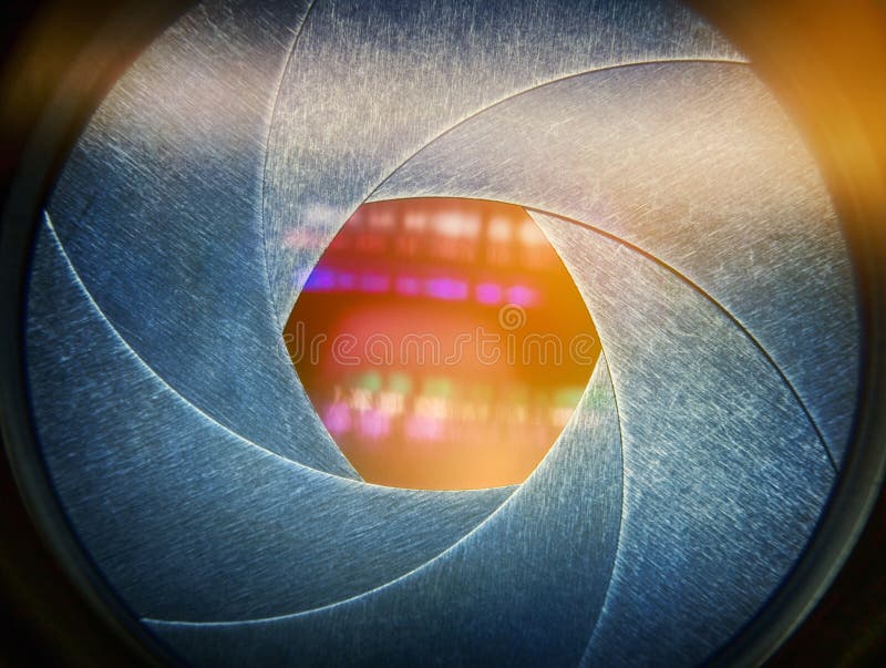 Camera Lens with Lens Reflections. Stock Image - Image of concept, look ...