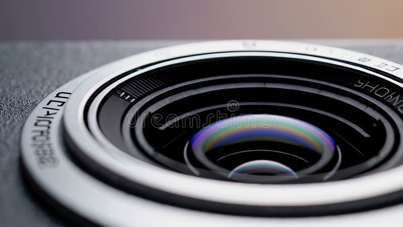 Camera Lens Rotating and Showing Soap Bubble Reflection Stock Video ...