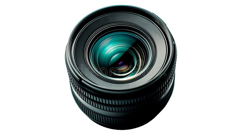 Camera Lens, with Sharp Details and Light Reflections on the Glass. the ...