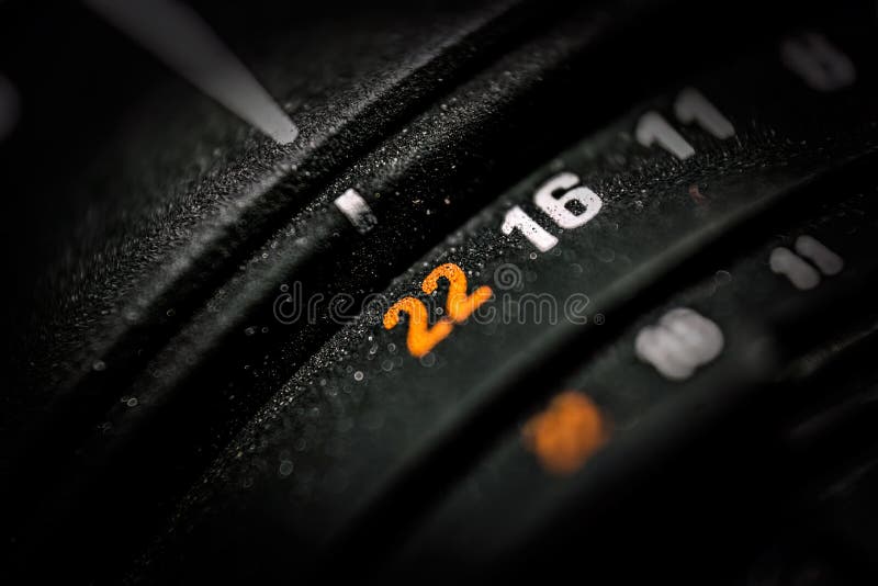 Camera Lens Showing Aperture Focusing Ring with Dust Particles Stock ...