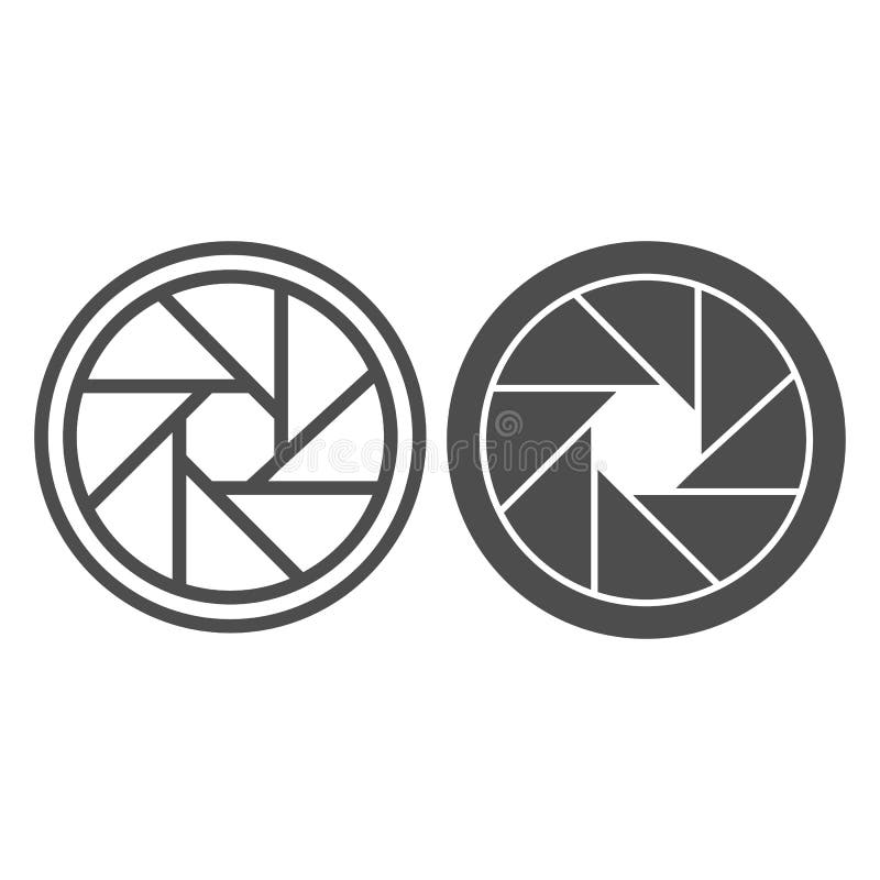 6 Blades Camera Aperture Shutter Icons Stock Vector - Illustration of ...