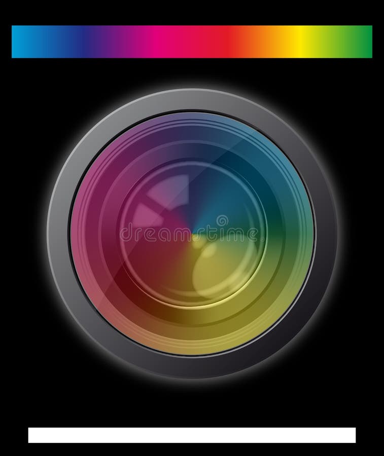 Vector rainbow camera lens stock illustration. Illustration of light ...