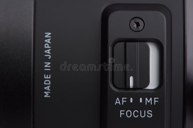 Camera lens focus switch stock image. Image of japan - 128537269