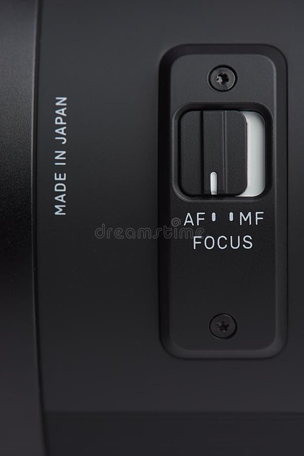 Camera lens focus switch stock image. Image of japan - 128537275