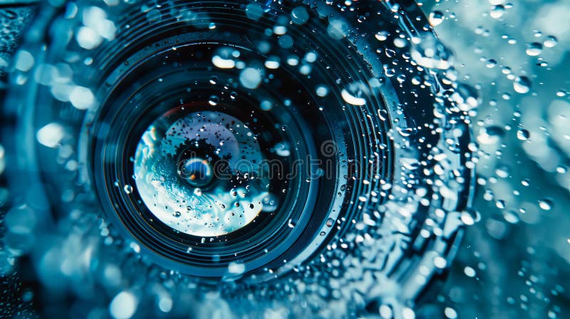 A Camera Lens with Water Droplets on it Stock Photo - Image of droplet ...
