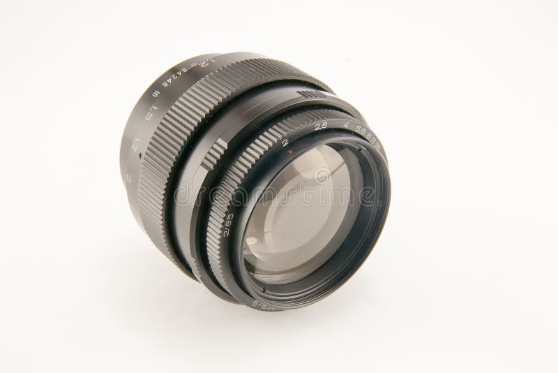 Camera Lens on White Background Stock Photo - Image of objective ...