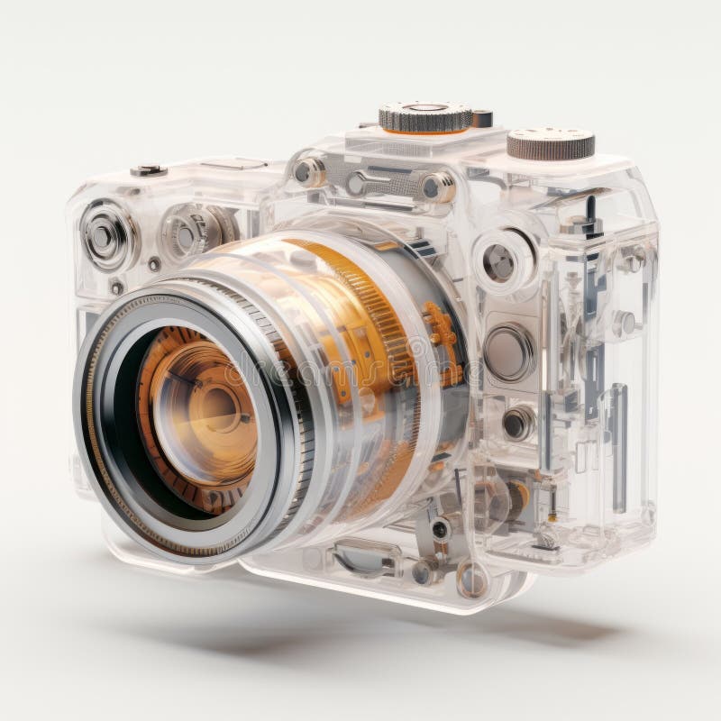 Translucent Water Digital Camera with Gold Lenses - Detailed ...