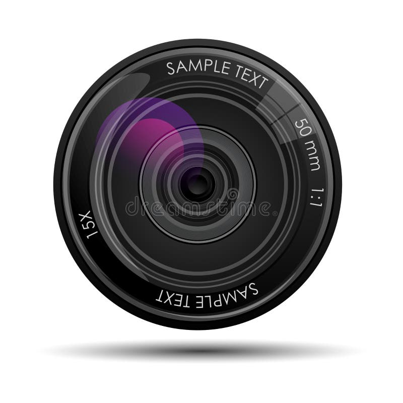 Camera lens stock vector. Illustration of equipment, device - 25889800
