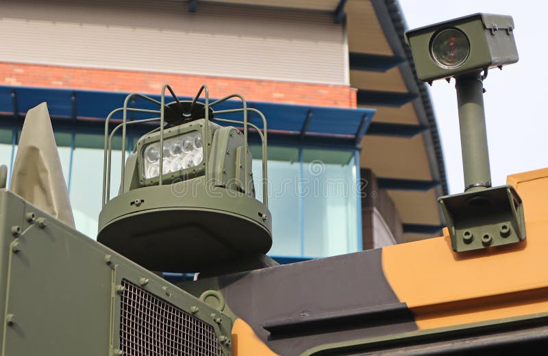 Camera and Light of a Military Vehicle Editorial Photo - Image of ...