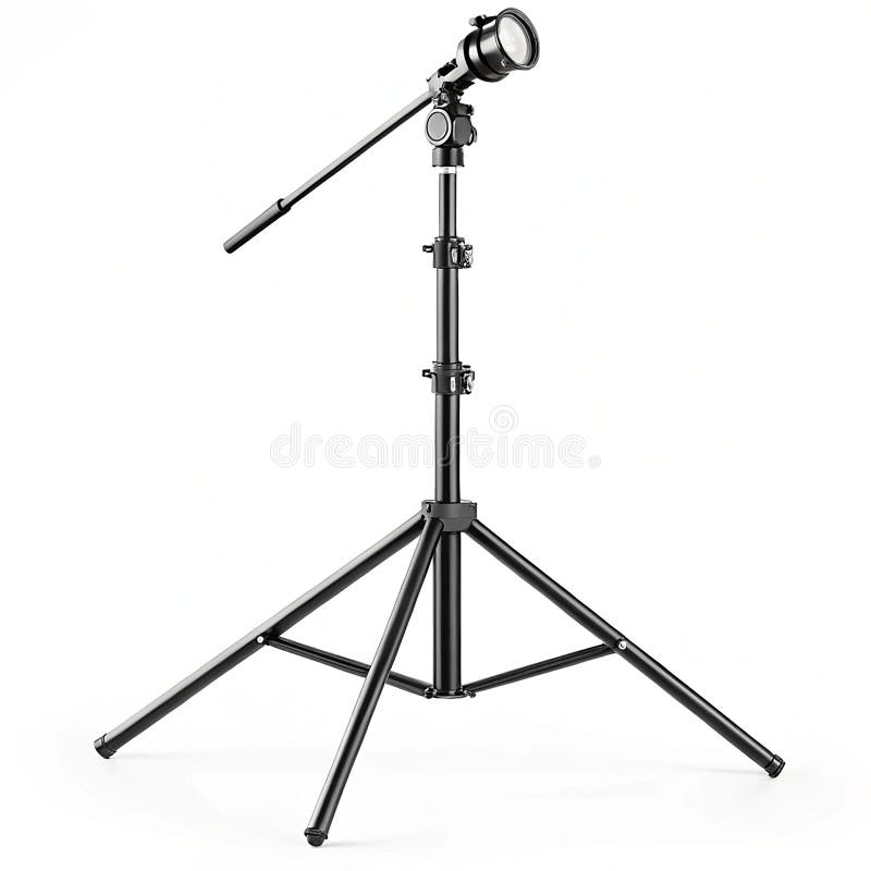 Camera Light Stand with Adjustable Head Stock Illustration ...