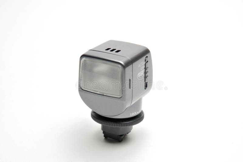 On-camera Lighting Device on a White Background Stock Photo - Image of ...