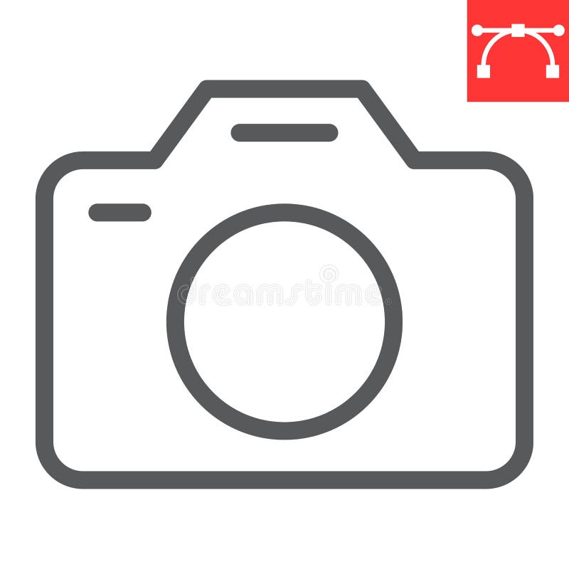 Camera Line Icon, Ui and Button, Photography Sign Vector Graphics ...