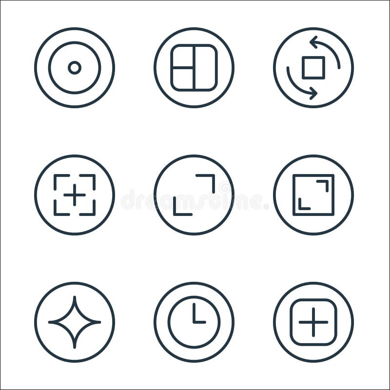 Camera Line Icons. Linear Set Stock Vector - Illustration of pack ...