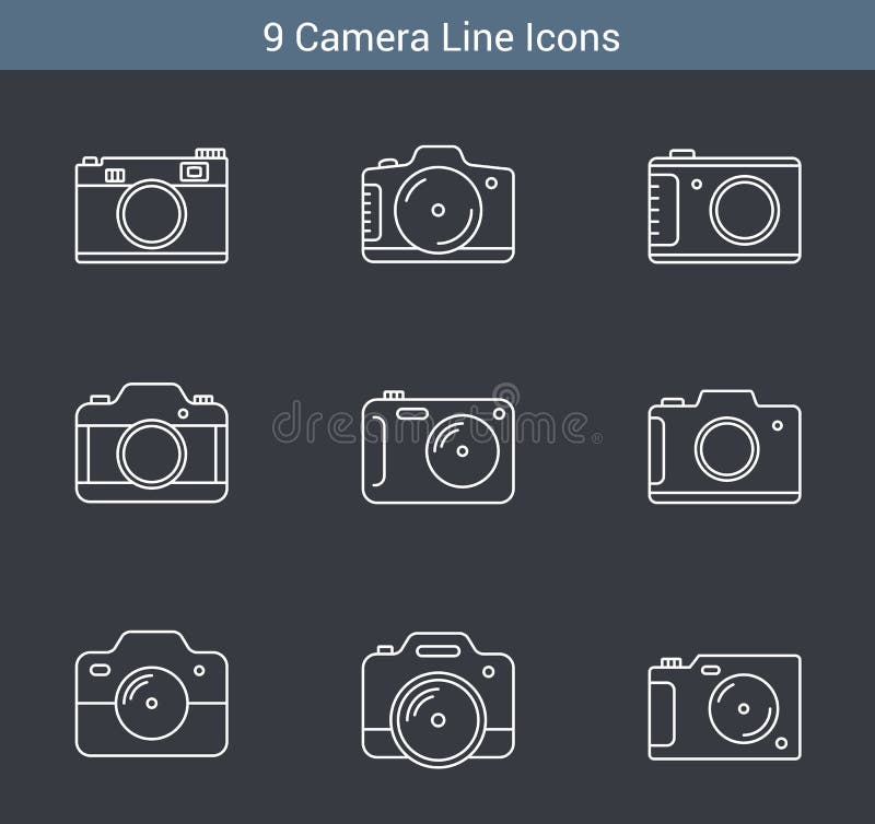 Camera Line Icons stock vector. Illustration of icons - 96904790