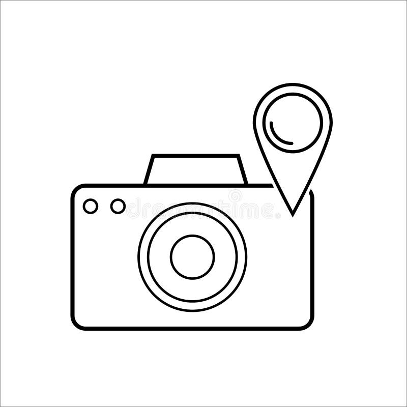 Camera and Location Pin As Vector Illustration Stock Vector ...