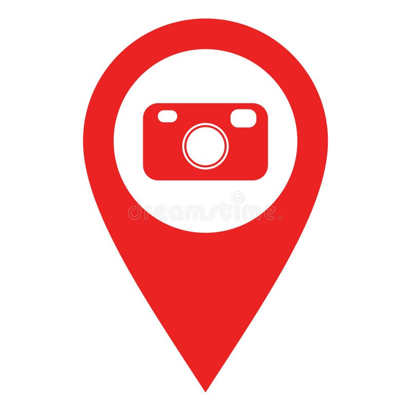 Camera and Location Pin As Vector Illustration Stock Vector ...