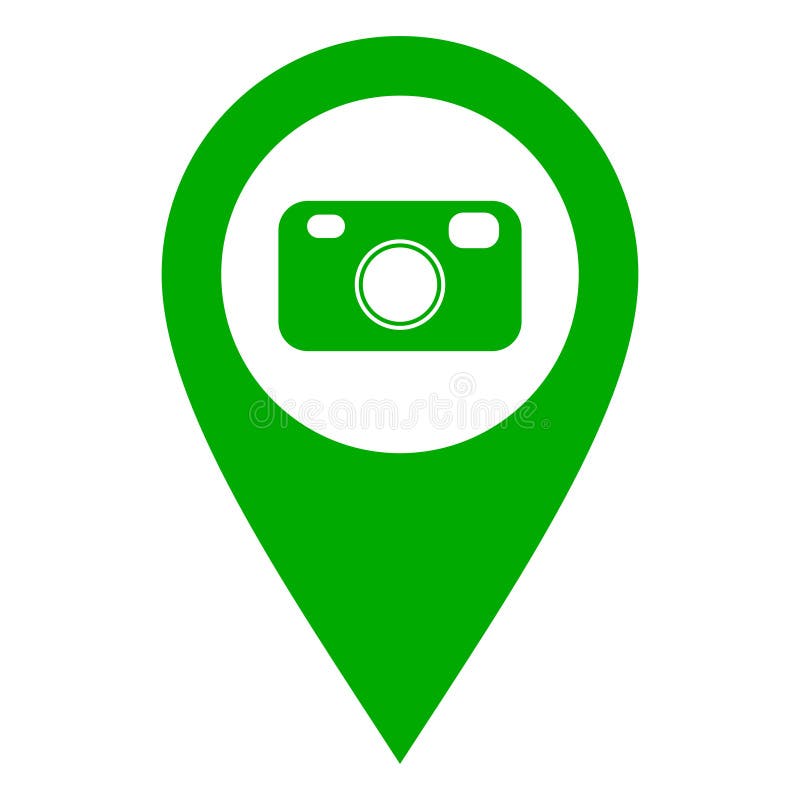 Camera and Location Pin As Vector Illustration Stock Vector ...
