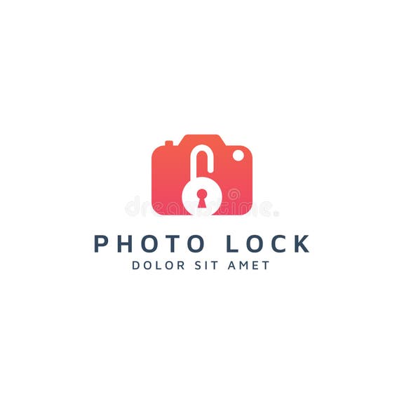 Camera and Lock Negative Space Logo Design Stock Vector - Illustration ...