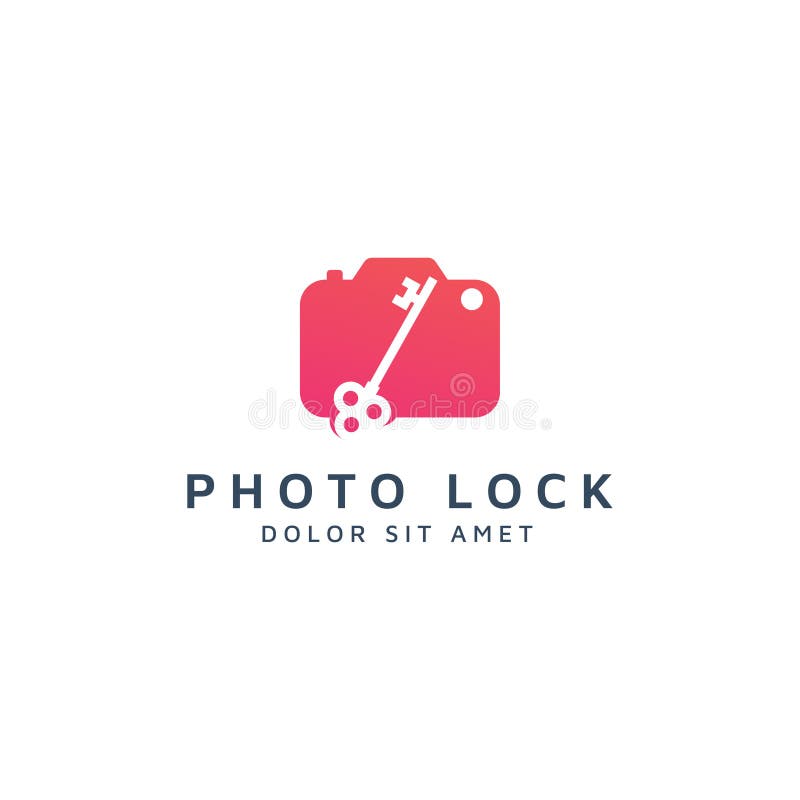 Camera and Lock Negative Space Logo Design Stock Vector - Illustration ...