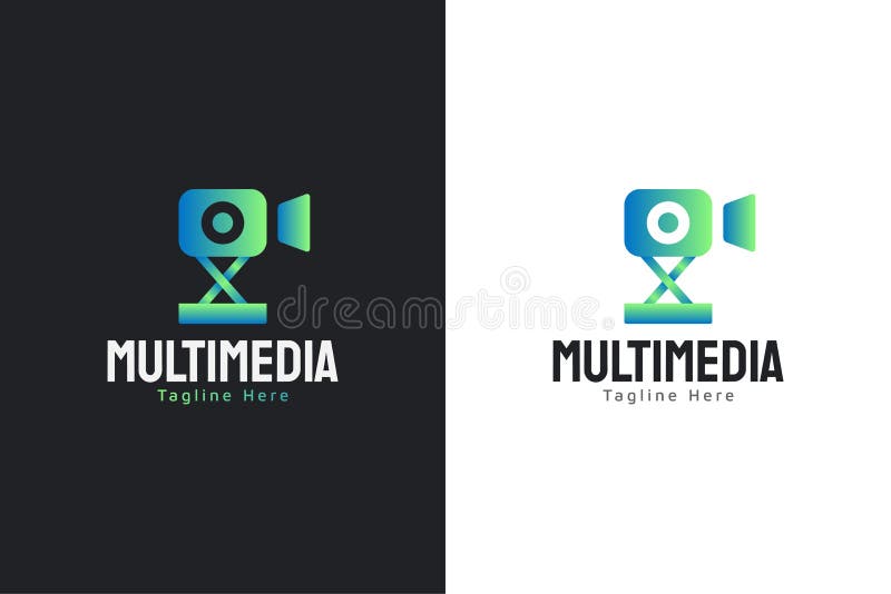 Camera Logo in Blue and Green Gradient with Modern Concept Stock Vector ...