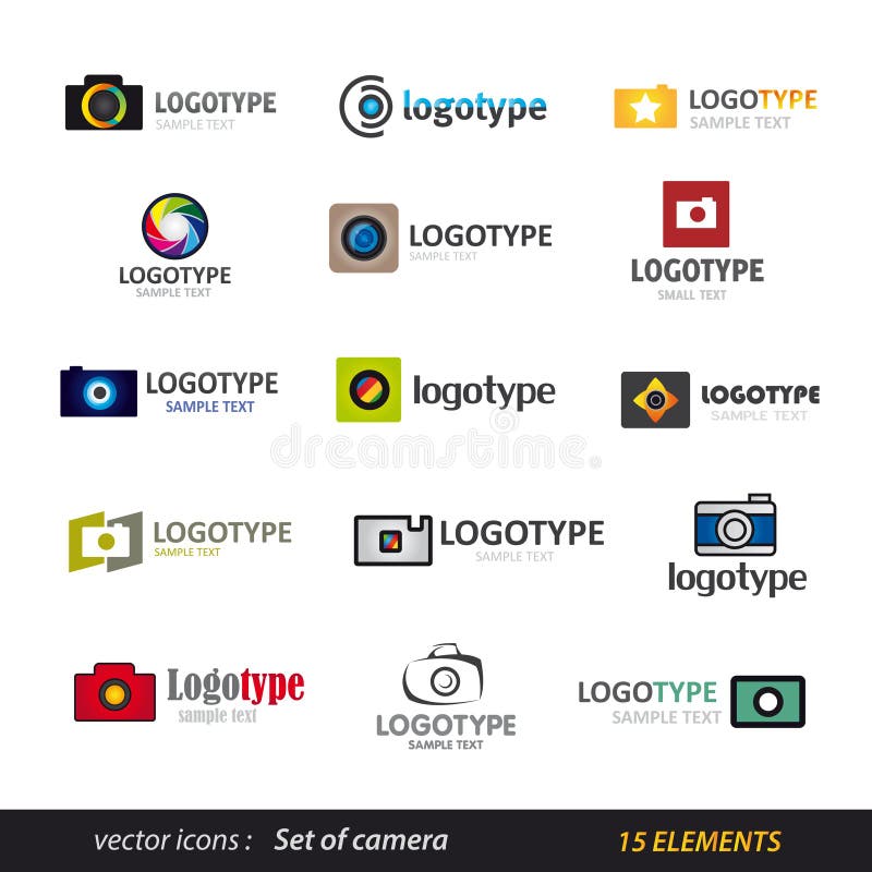 Camera logo set stock vector. Illustration of logo, equipment - 29808386