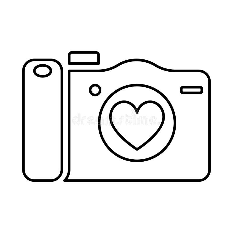 Camera Love Icon in Outline Style Stock Vector - Illustration of ...