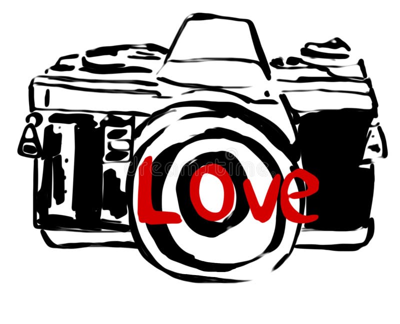 Camera love stock illustration. Illustration of lens - 72390997