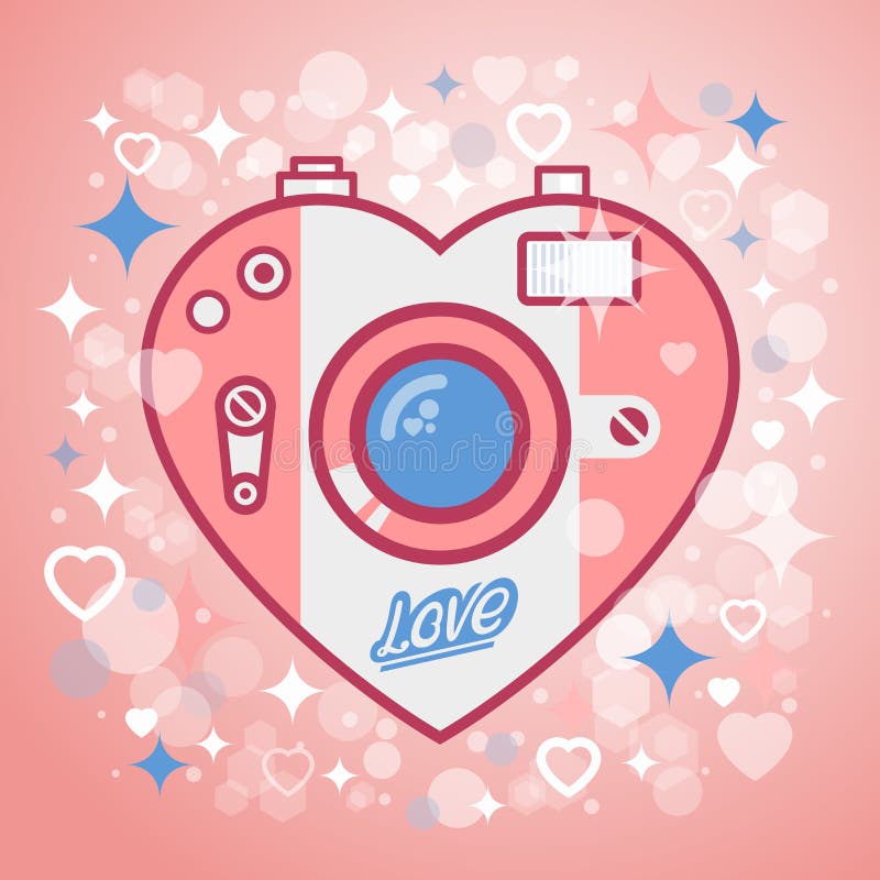 Love Camera Glyph Icon, Photography And Valentine, Photo Camera With ...
